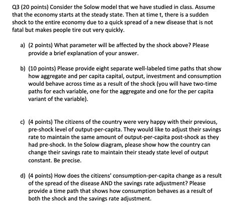Solved Q Points Consider The Solow Model That We Have Chegg