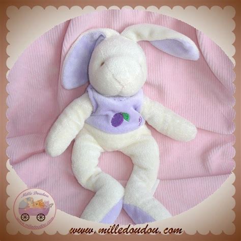 BABYNAT DOUDOU LAPIN ECRU T SHIRT VIOLET PRUNE