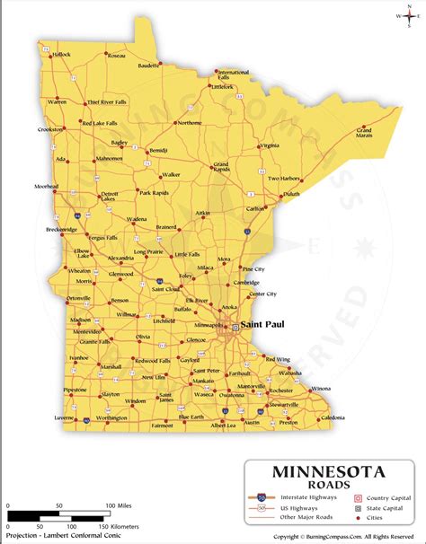 Map Of Minnesota Cities Minnesota Interstates Highways Off