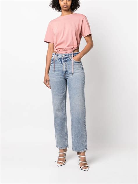 Rag Bone Crystal Embellished Straight Leg Jeans Farfetch
