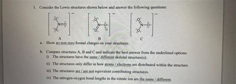 Solved Consider The Lewis Structures Shown Below And