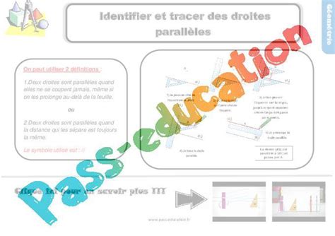 Identifier et tracer des droites parallèles au Cm2 Leçon trace