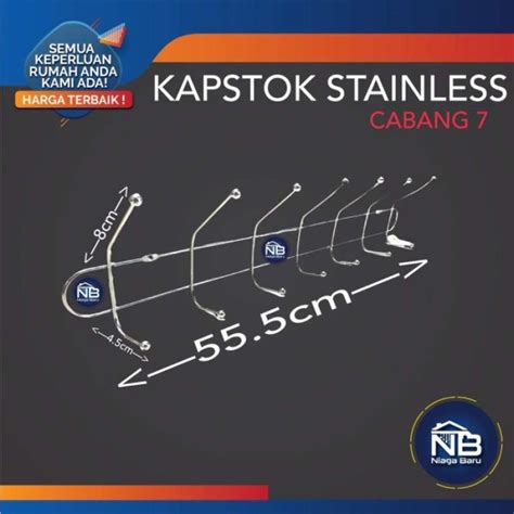Promo KAPSTOK STAINLESS 7 KAIT GANTUNGAN HANGER BAJU DINDING Diskon 5