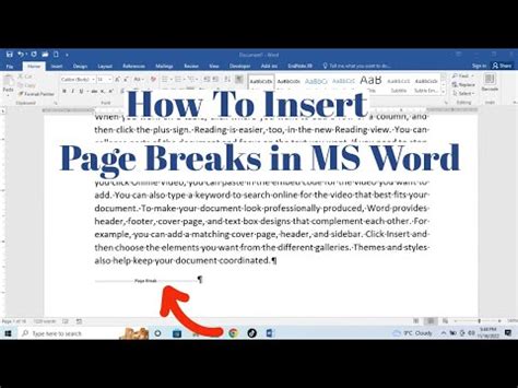 How To Insert Page Breaks In Ms Word Add Manual Page Breaks In