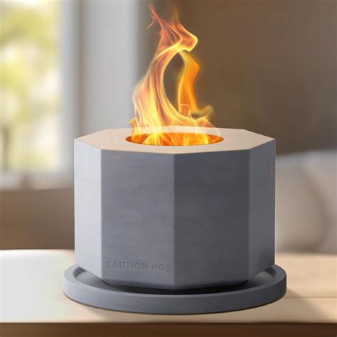 Kante Concrete Tabletop Fire Pit Table Top Firepit Indoor Fire Pit