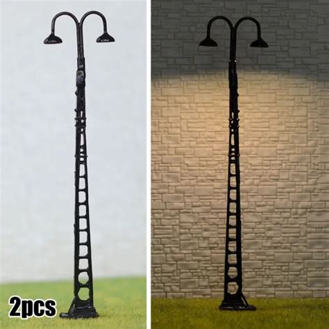 LAMPADAIRE TOUR À mât DEL pour train modèle échelle HO avec 2 lumières