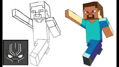 How To Draw Steve Minecraft Youtube