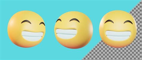 Emoji sorrindo rosto olhos sorridentes 3d render ilustração 3d