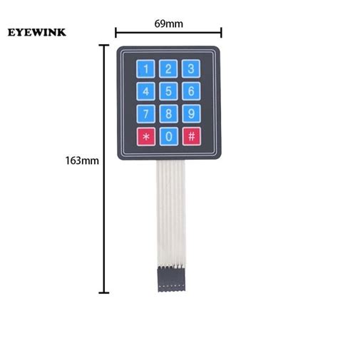 4x3 Matrix Array 12 Key Membrane Switch Keypad Keyboard 3 4 Control