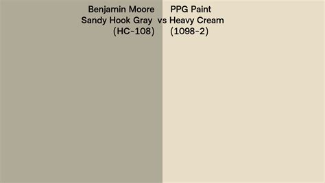 Benjamin Moore Sandy Hook Gray HC 108 Vs PPG Paint Heavy Cream 1098