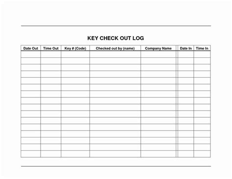 Key Check Out Template Google Search Sign Out Sheet Report