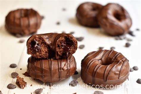 Donuts de chocolate sin azúcar y sin gluten Dulces Diabéticos