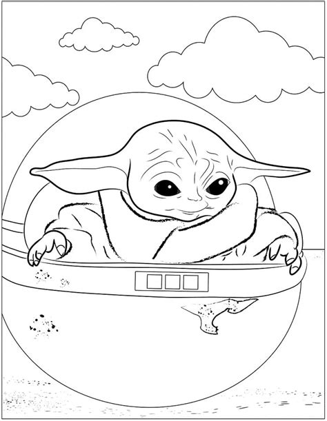 Baby Yoda Coloring Page Printable