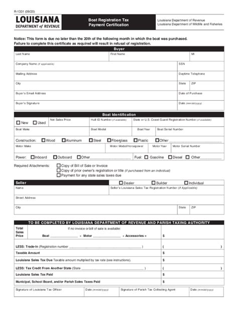 Fillable Online Revenue Louisiana Form R 1331 Louisiana Department Of