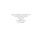 Lab Report 1 Docx Experiment 1 Recrystallization Of Impure Benzoic
