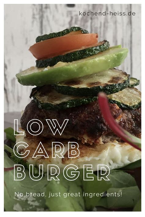 Low Carb Burger Cheeseburger ohne Brötchen kochend heiss de Low