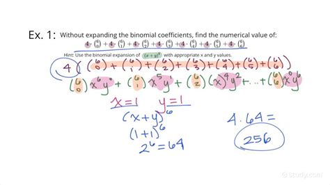 connecting binomial expansion coefficients and combinatorics precalculus