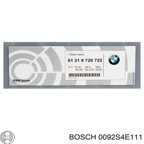 Аккумулятор автомобильный Bosch 0092S4E111
