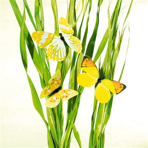 Deko Schmetterlinge 10 cm gelb 6 Stück DecoWoerner