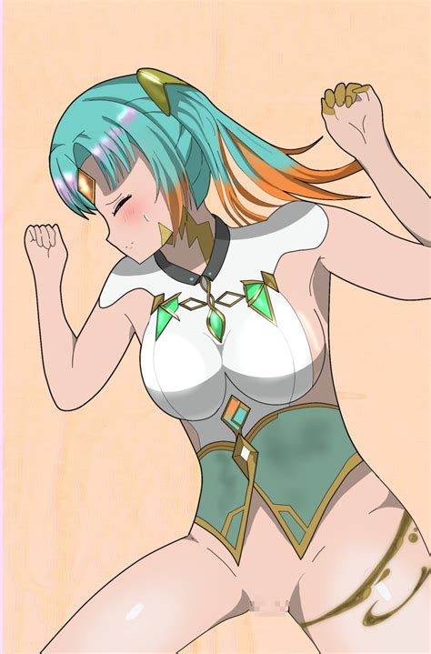 Rule 34 1girls Aqua Hair Bare Arms Bare Thighs Blue Hair Blush