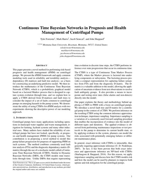 pdf continuous time bayesian networks in prognosis and health management of centrifugal pumps