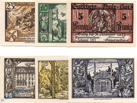 Notgeld DE 6 Scheine Kpl 6 X Notgeld Stadt Thale 1320 9 Set Mit 6
