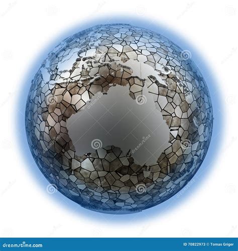 Australia On Metallic Earth Stock Illustration Illustration Of
