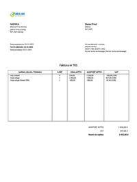Darmowy wzór faktury PDF Excel Word Google Docs Google Sheets