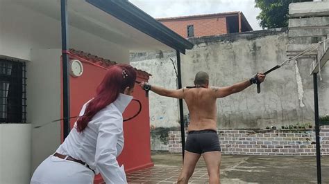 Latin Beauties In High Heels Bullwhipped By The Collared Up Goddess K