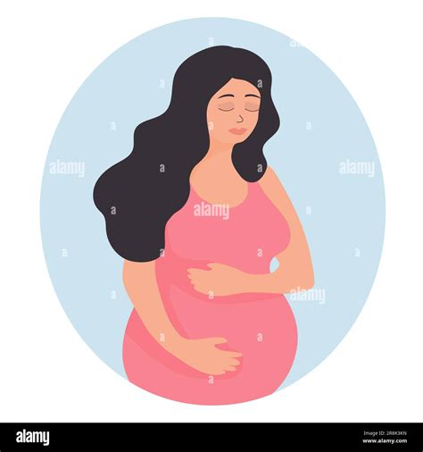 Pregnant Woman Holds Her Belly Future Mom Design For Poster Banner