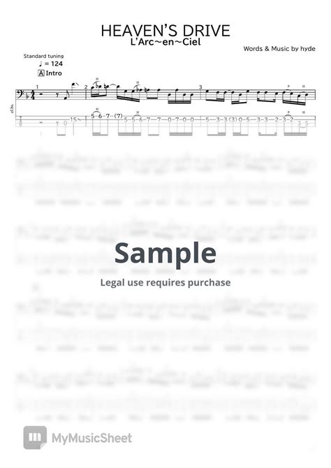 L ArcenCiel HEAVEN S DRIVE Sheets by たぶべー財布に優しいベース楽譜屋さんBASSTAB譜