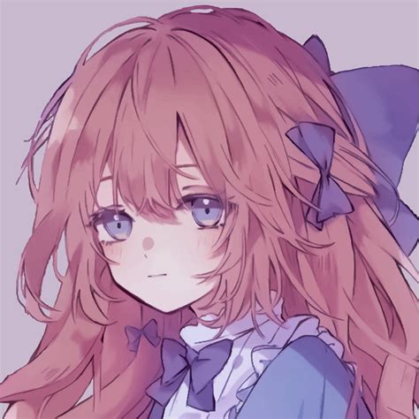 Cute Anime Girl With Purple Eyes And Pink Hair 19054674 Vector Art At Vecteezy