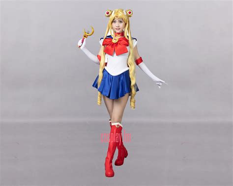 MRHALLACGCOS Anime Cosplay Sailor Moon Usagi Tsukino School Uniform