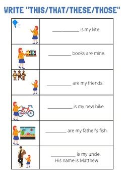 Demonstrative Pronouns This That These Those Worksheet By OtterlyGorgeous