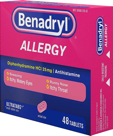 Benadryl Ultratabs Antihistamine Allergy Medicine 48 Ct