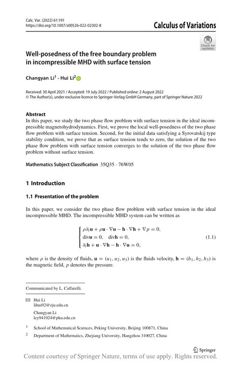 well posedness of the free boundary problem in incompressible mhd with surface tension request pdf