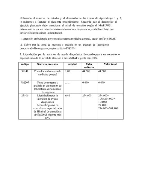 Casos De Facturaci N Aplicada Utilizando El Material De Estudio Y El