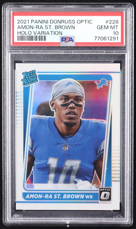Amon Ra St Brown 2021 Donruss Optic Rated Rookies Holo Variation 228