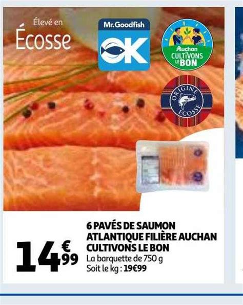 Promo 6 Pavés De Saumon Atlantique Filière Auchan Cultivons Le Bon chez