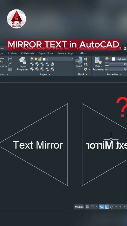 mirror text in autocad mirrtext command autocad tips shorts autocad autocadtips youtube