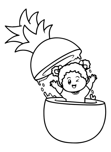 36 Coloriages D Ananas ColoringPagesOnly