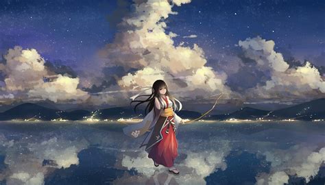 Papel de parede luz solar Anime Meninas anime reflexão céu
