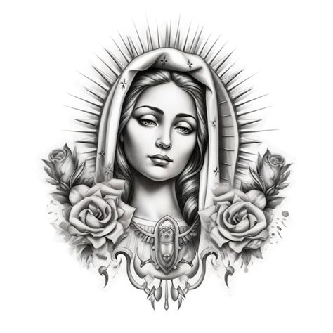 Virgin Mary Face Tattoo Designs
