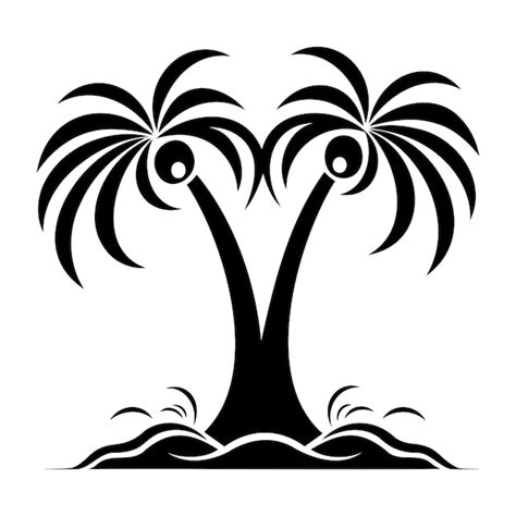 Plantilla de icono de palmera ilustración vectorial silueta de palma
