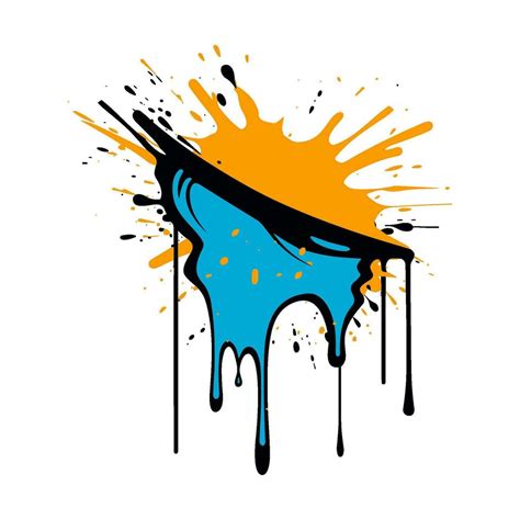 Colorful Paint Ink Splatter Vector Clipart Paint Drip Drop Splash