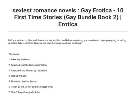 Sexiest Romance Novels Gay Erotica 10 First Time Stories Gay Bun