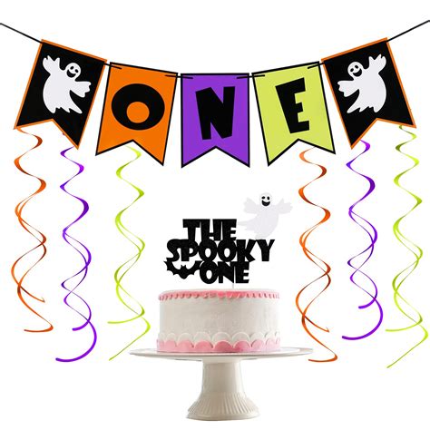 Buy Halloween One Banner Hanging Swirls And Glitter The Spooky One Cake