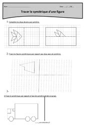 Symétrie axiale CM2 Exercice évaluation révision leçon pdf à imprimer