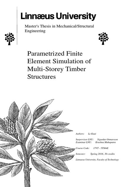 parametrized finite element simulation of multi storey timber structures pdf beam structure