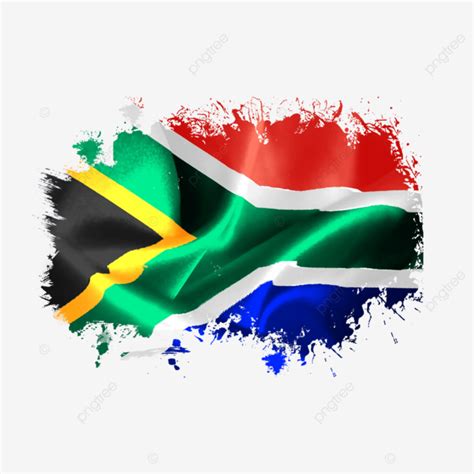 South Africa Folded Flag In Watercolor Brush New South Africa Flag